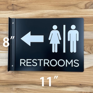 Projecting Restroom Sign for Hallways, Businesses, Schools. Wall ...