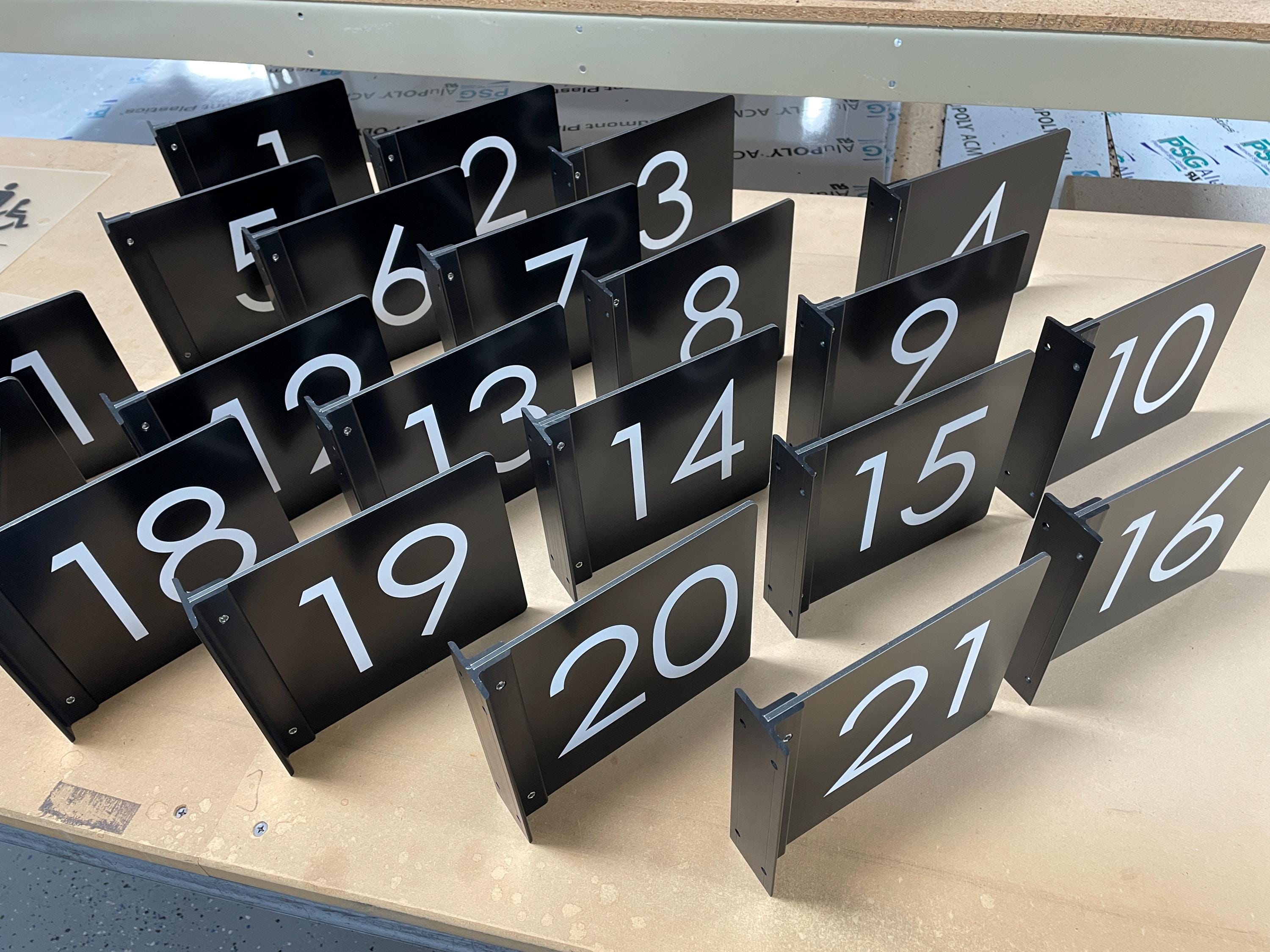 Set of Projecting Room Number Signs - Black - Etsy