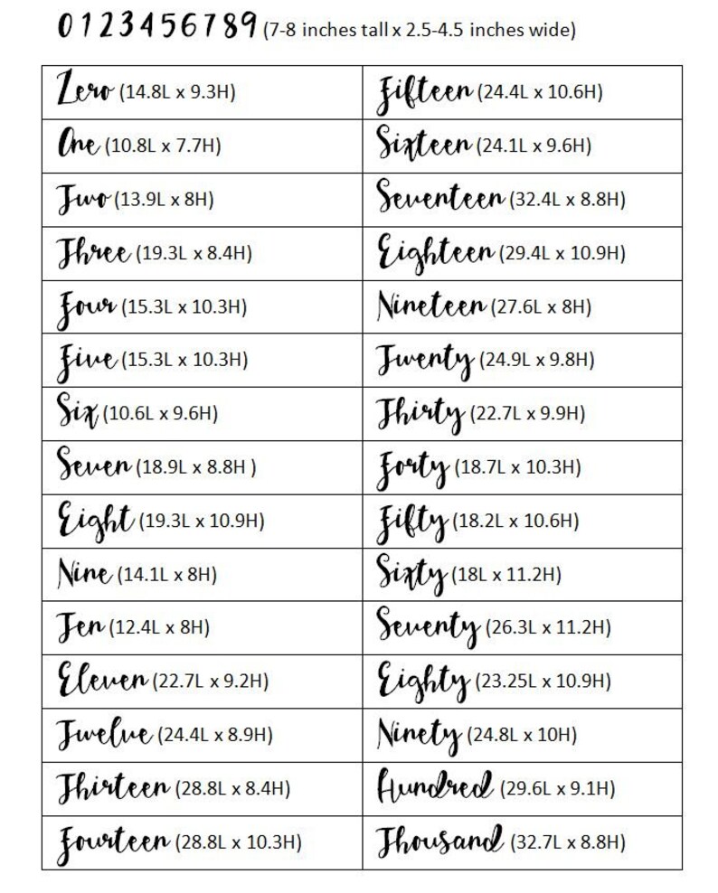 LARGE Brush Script Cursive House Numbers | Etsy Canada