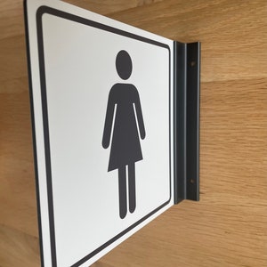 Men and Women's Restroom Projecting Sign Bundle, Corridor Flag Bathroom ...