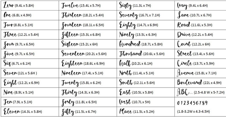 Brush Script Cursive House Numbers: Regular Size - Etsy Canada