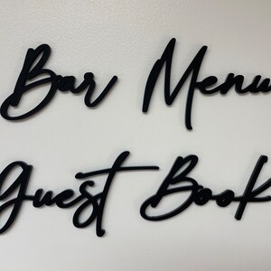 Wedding Sign Cut-outs Small Thin Modern Cursive Acrylic - Etsy