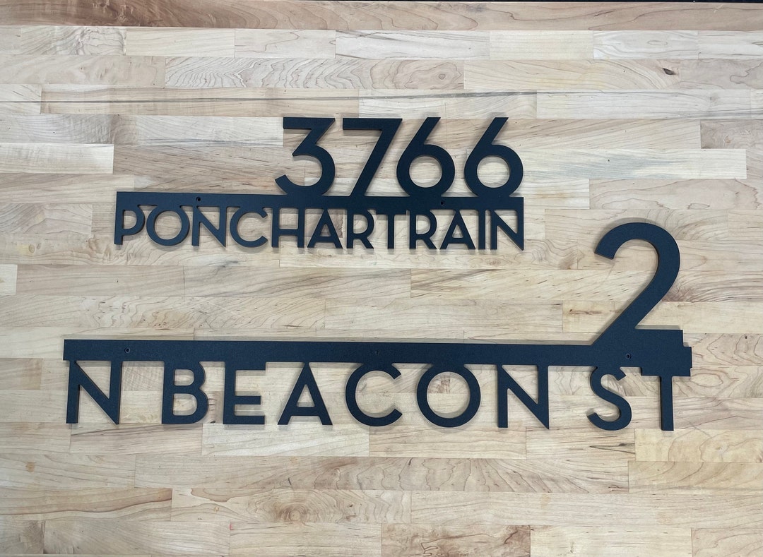 Large Size Contemporary House Number Street Address Sign - Etsy