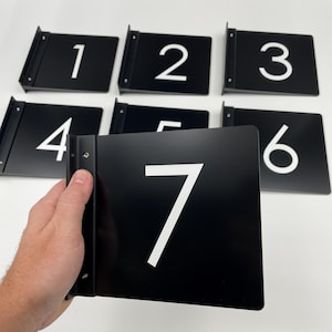 Set of Projecting Room Number Signs - Black - Etsy