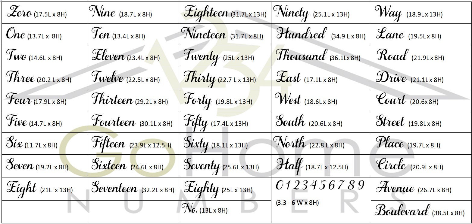 LARGE Graceful Cursive House Numbers - Etsy