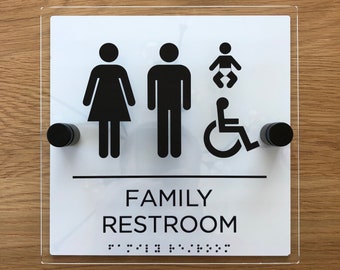 Family Restroom Aluminum Sign Bathroom Signs - Etsy