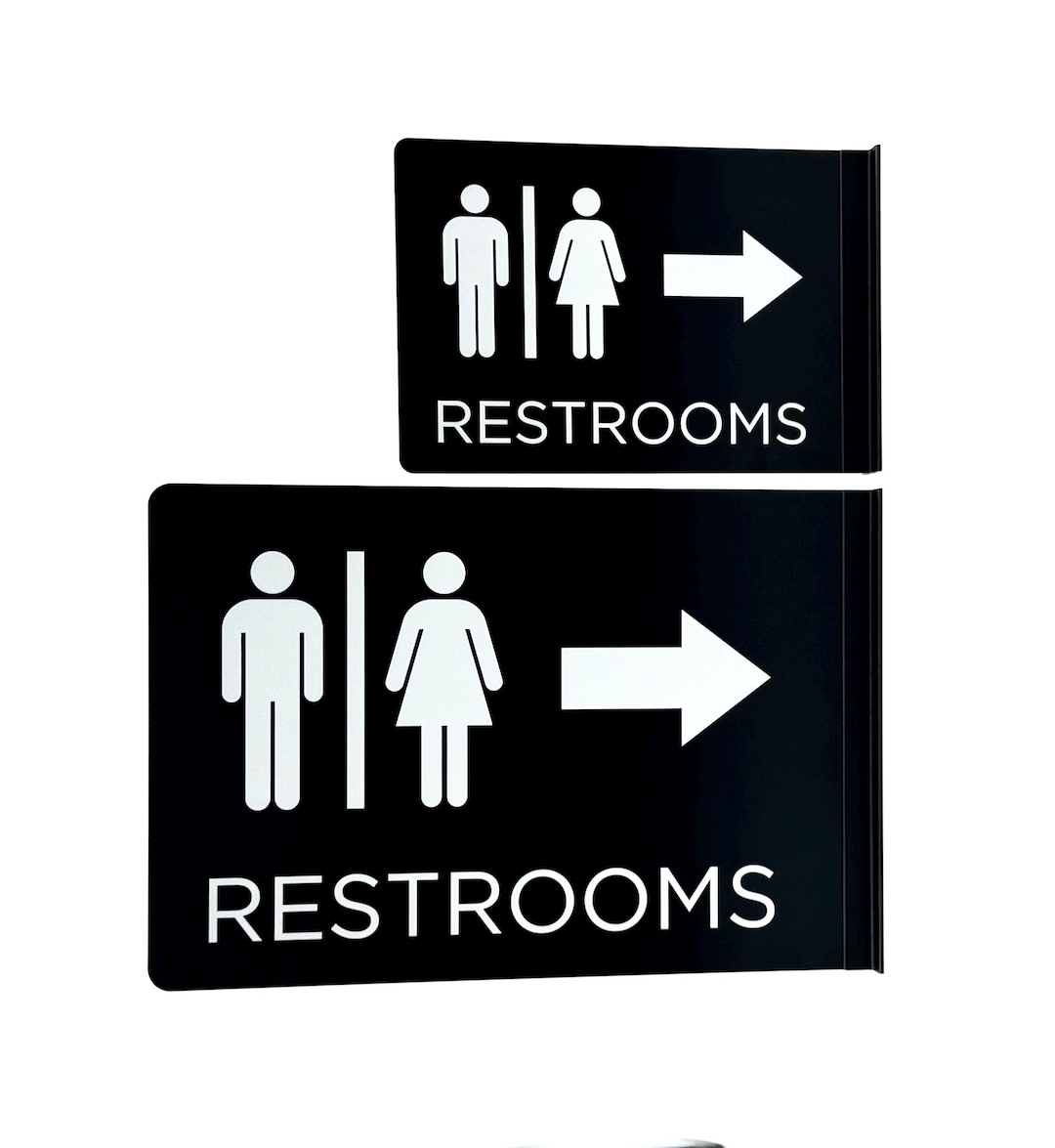 Projecting Restroom Sign for Hallways, Businesses, Schools. Wall ...