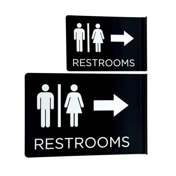 Bathroom Flag Sign - Etsy
