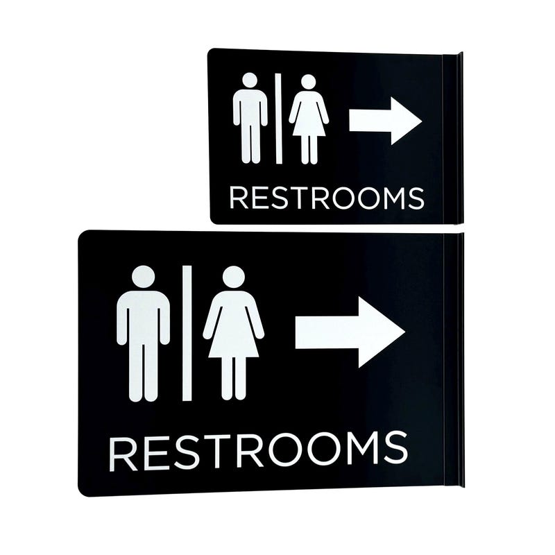 Bathroom Flag Sign - Etsy