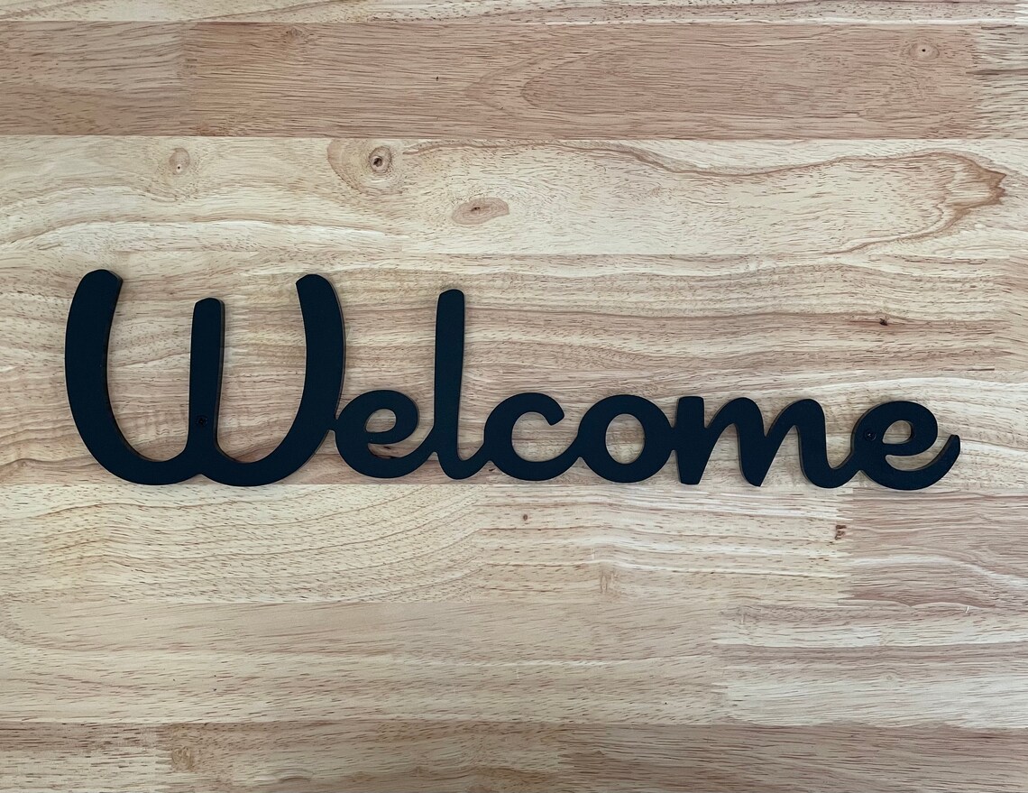 Mid Century Cursive Welcome Sign : Outdoor Plastic | Etsy