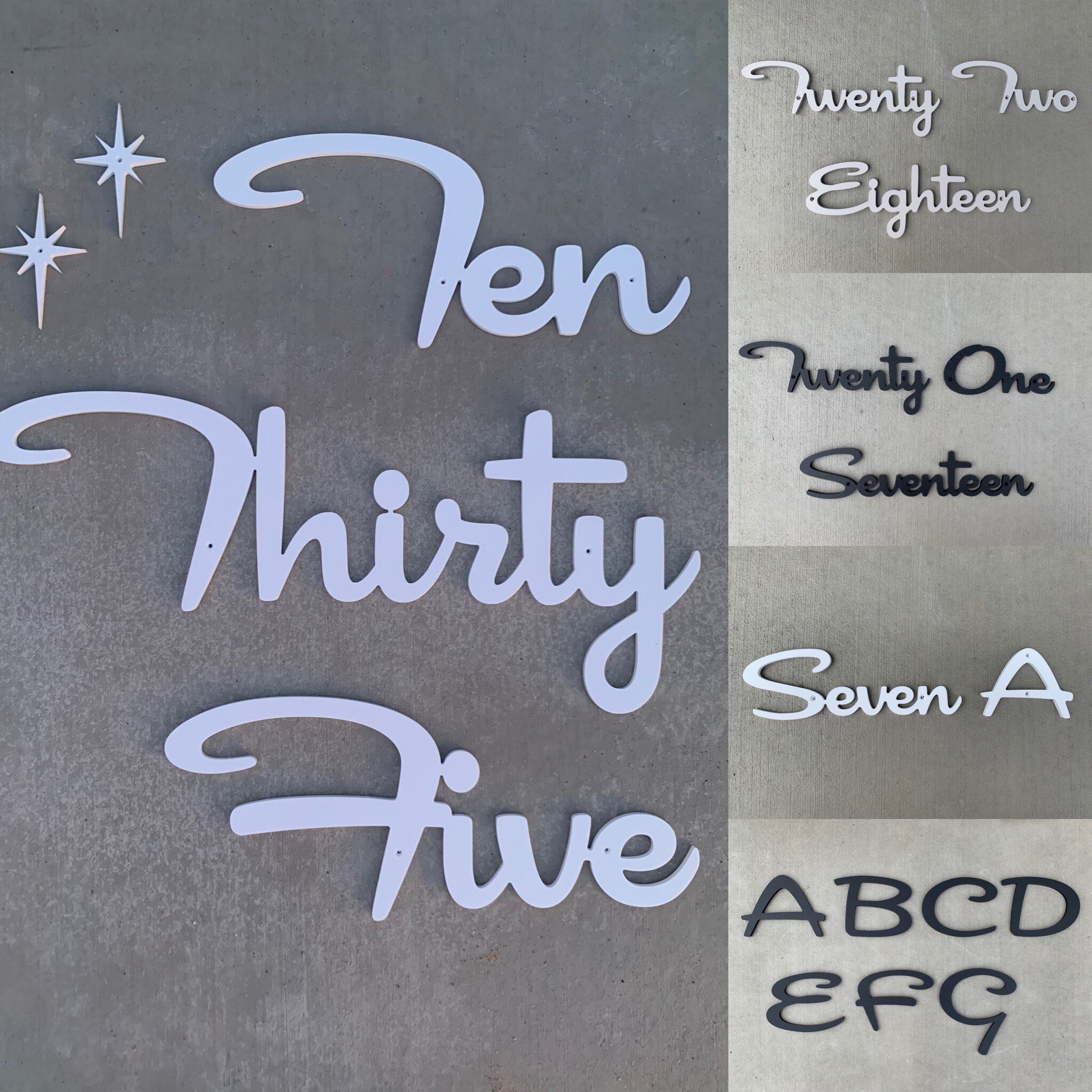 Tiny Mid Century Cursive House Numbers | Etsy