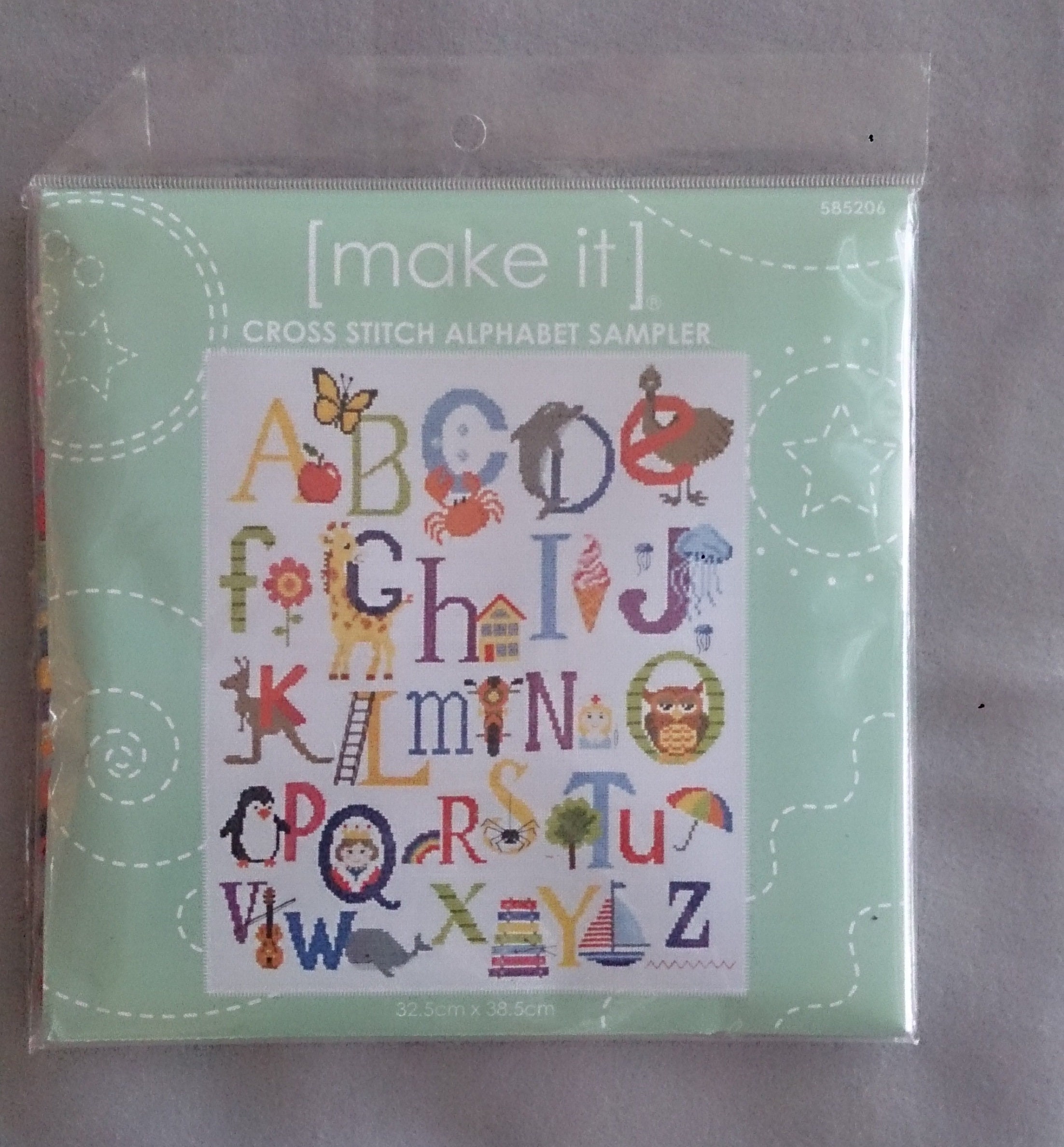 Alphabet Sampler Cross Stitch Kit by Make It, 14ct Aida, Design Size 32 ...