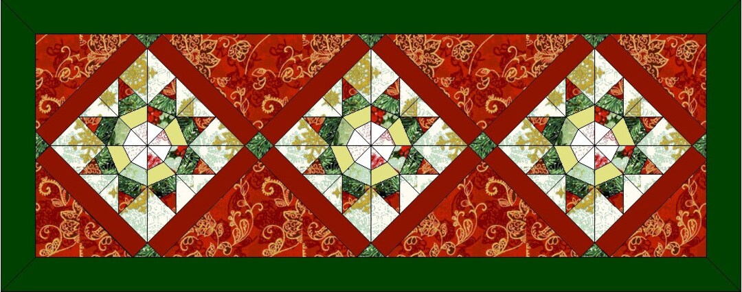String Star Christmas Table Runner Pattern. Design Size 70cm X 30cm ...