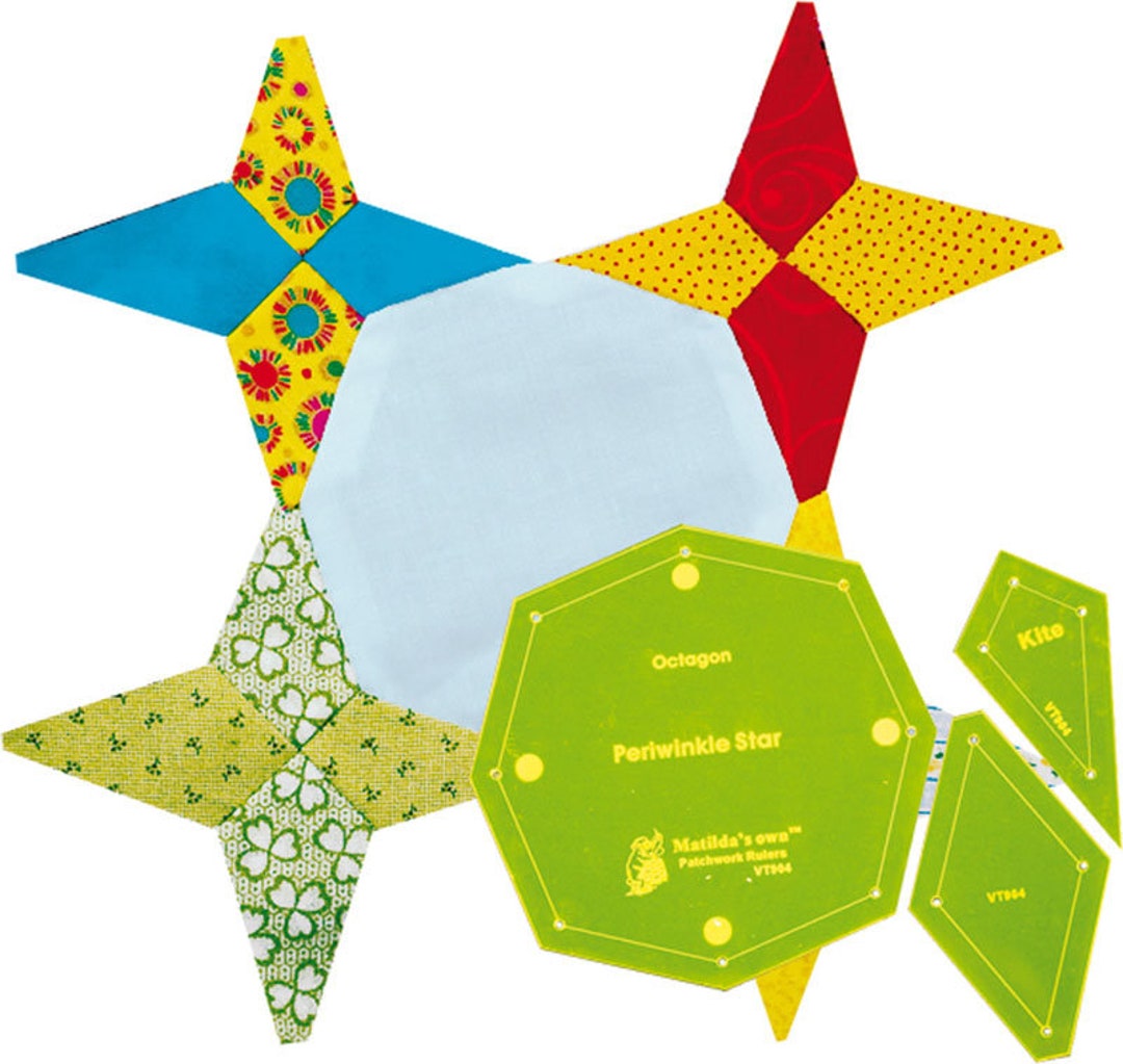 Periwinkle Star Patchwork Quilting Template Set, 3 Template Pieces for ...