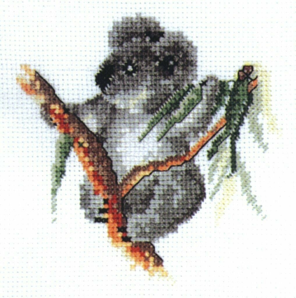 Australiana Baby Koala Cross Stitch Kit 15 X 15cm on 18ct Aida - Etsy