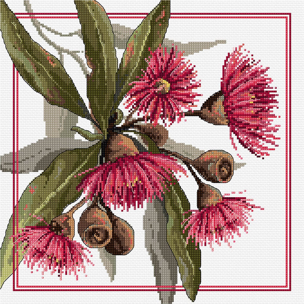 Gum Blossoms Counted Cross Stitch Chart by Fiona Jude, OPTIONAL Aida ...