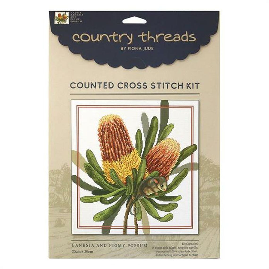 Banksias & Pigmy Possum Counted Cross Stitch Chart by Country Threads ...