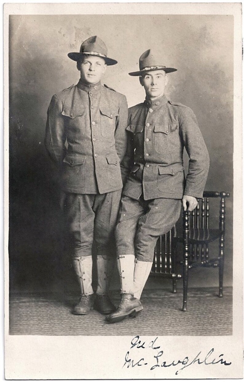 Old Photo Postal 2 Us Soldiers Ww1 1910s Fotografía | Etsy