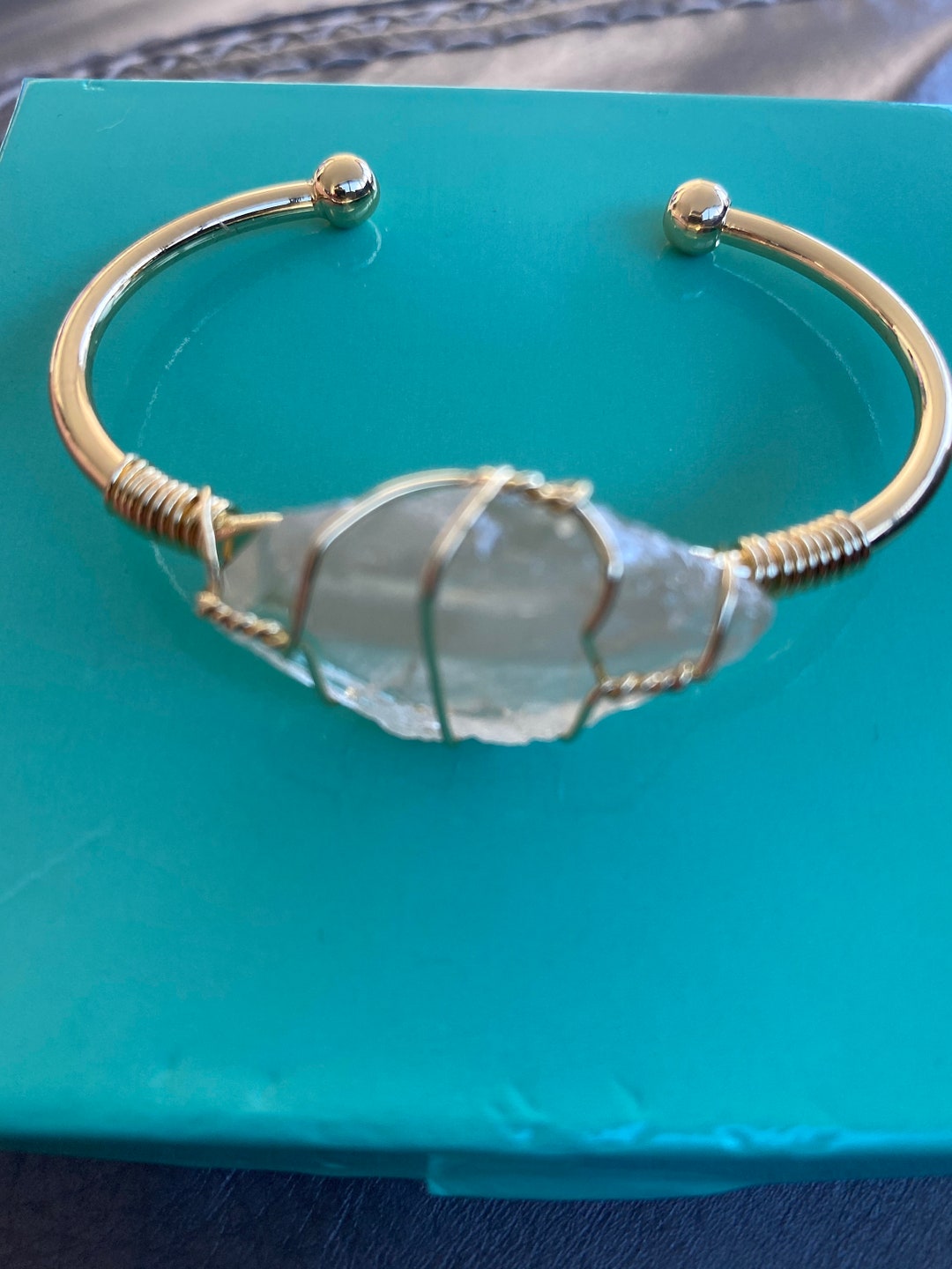 Natural Citrine Gold Plated Bangle Bracelet - Etsy