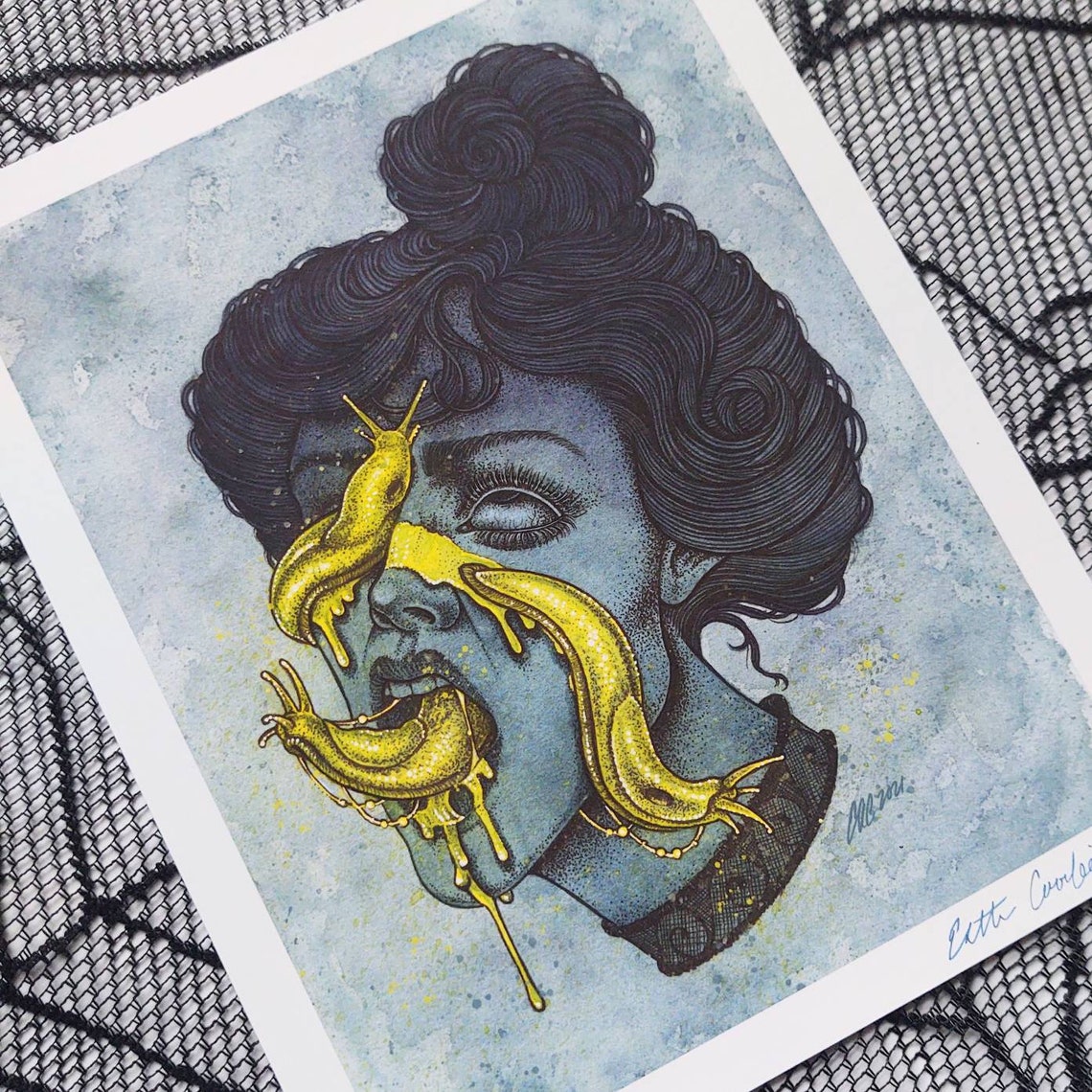 Slug Lady Fine Art Print - Etsy