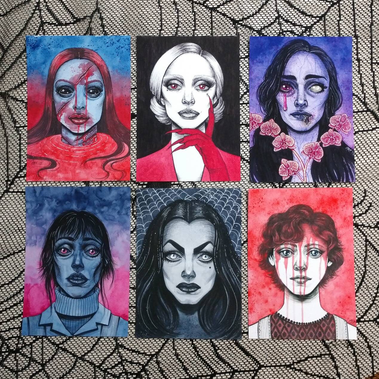 Women of Horror - Mini Print Pack - Contains Six Art Prints - Etsy