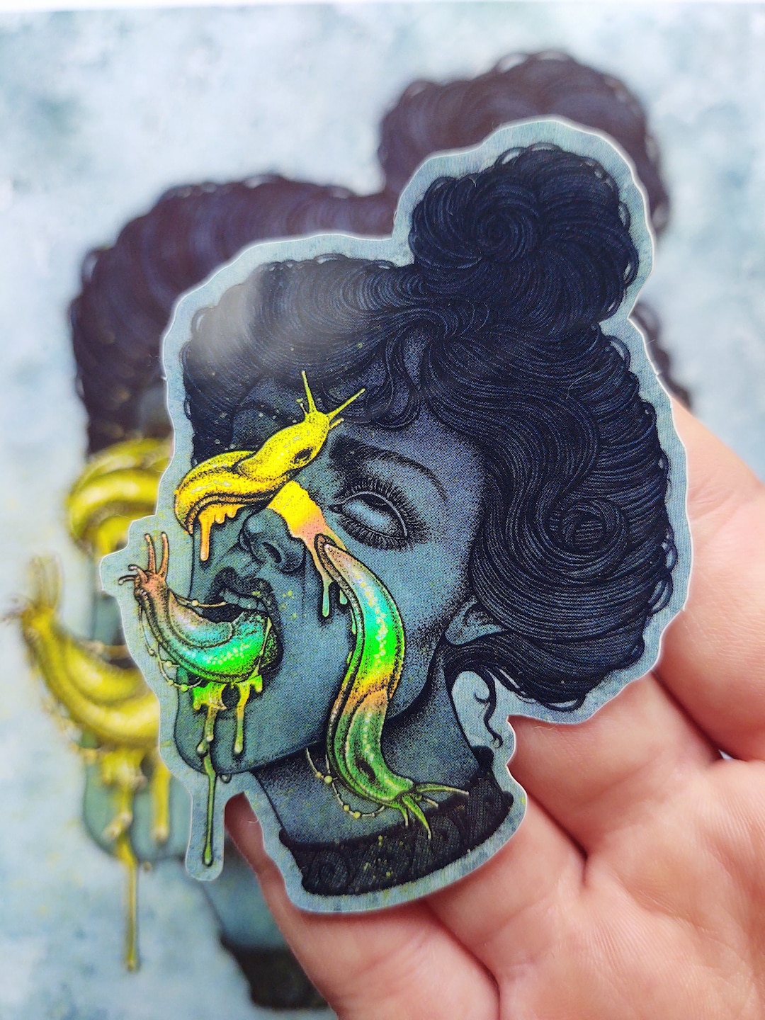 Slug Lady - Holographic Vinyl Die-cut Sticker - Etsy