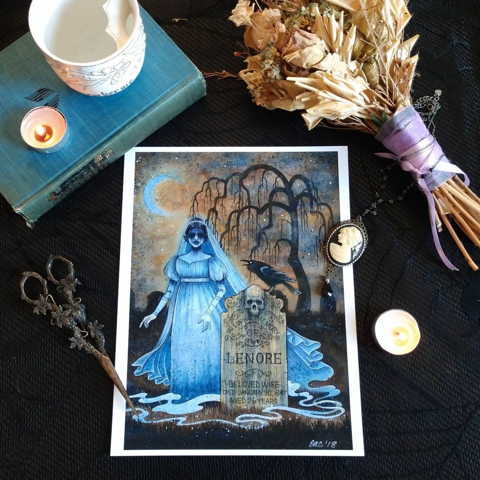 Lenore - the Raven - Edgar Allan Poe - Etsy