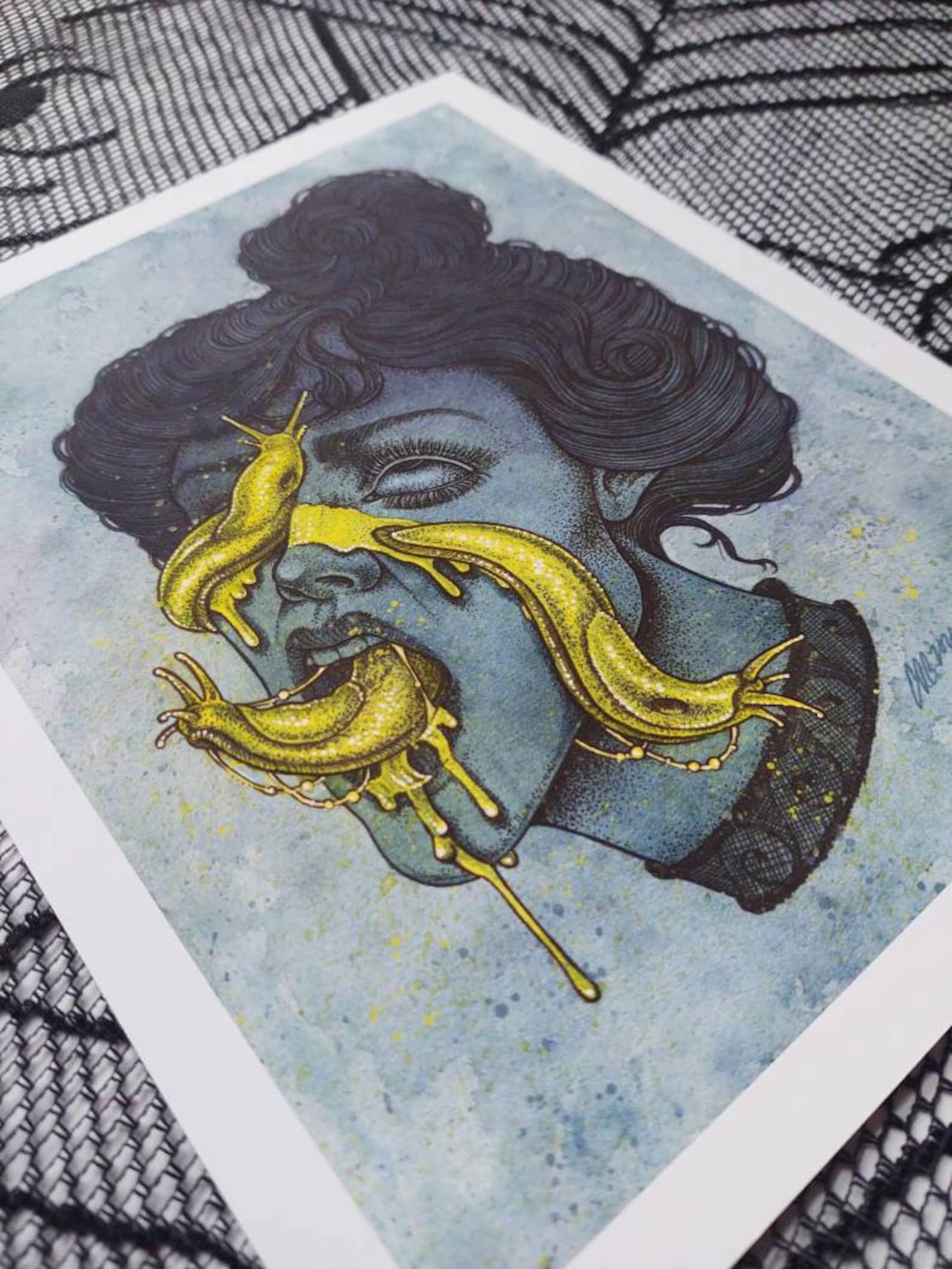 Slug Lady Fine Art Print - Etsy