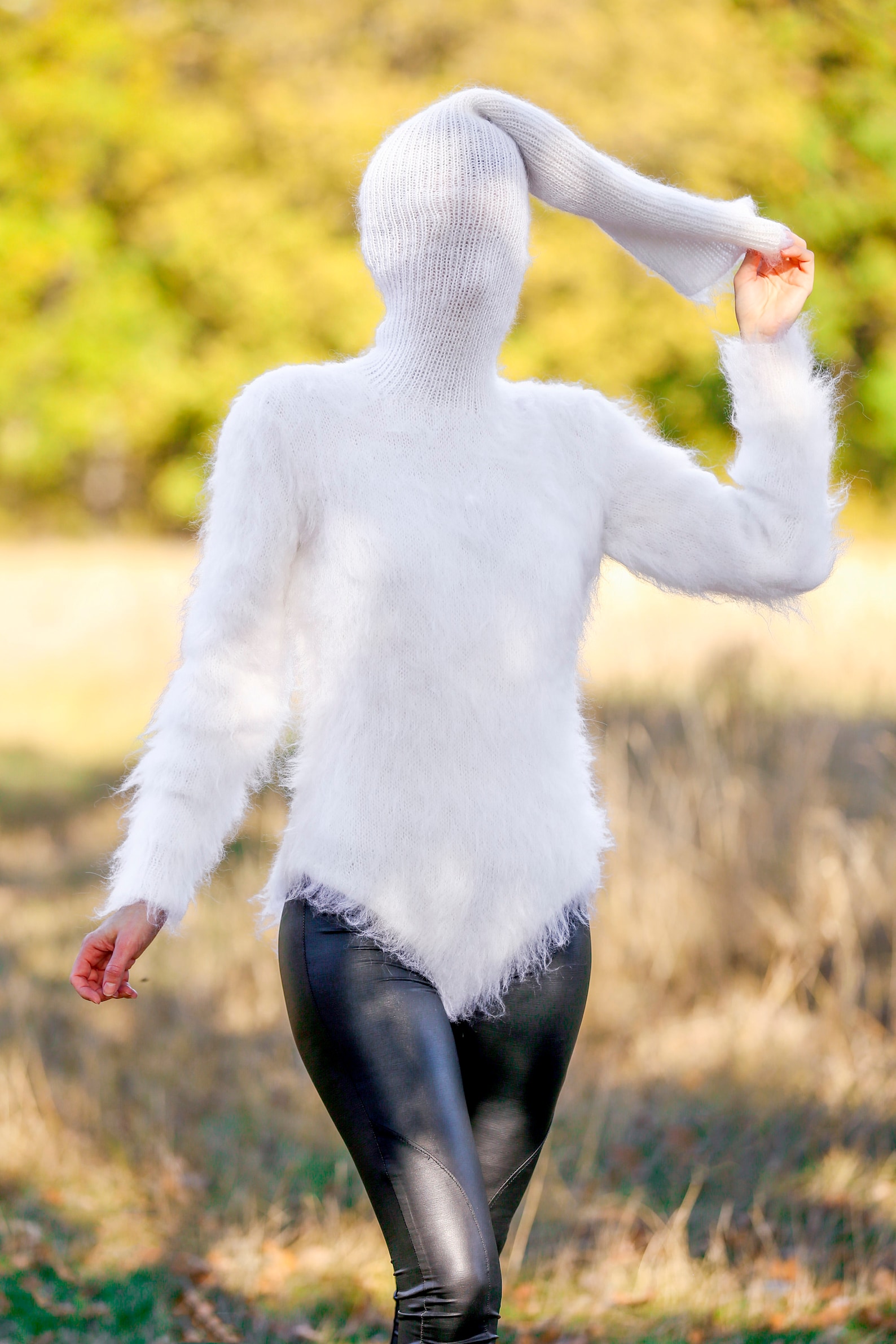 Ready to Ship Fuzzy Bodysuit White Mohair Sweater by - Etsy