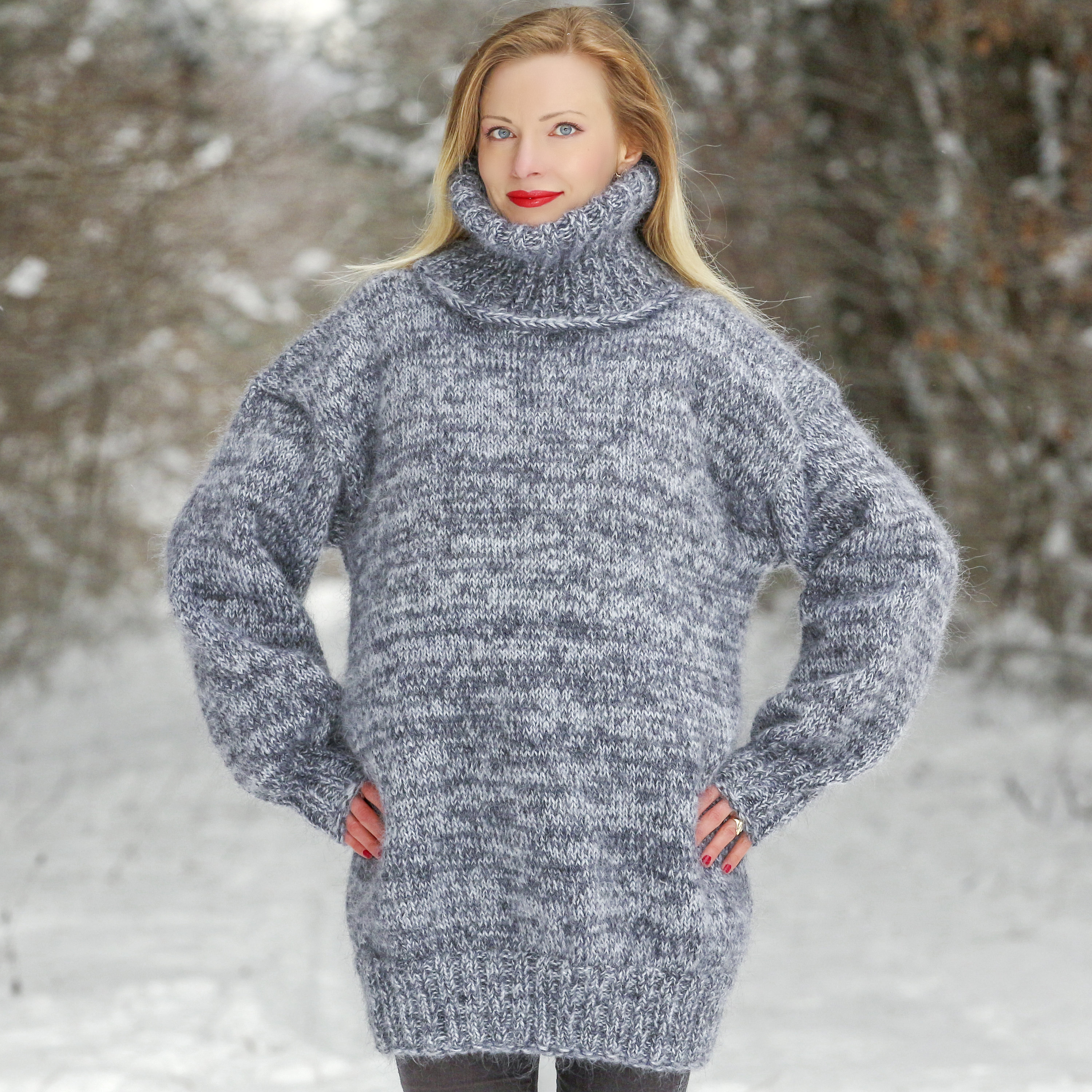 Dicker Fuzzy Long Mohair Sweater Handgestrickter | Etsy