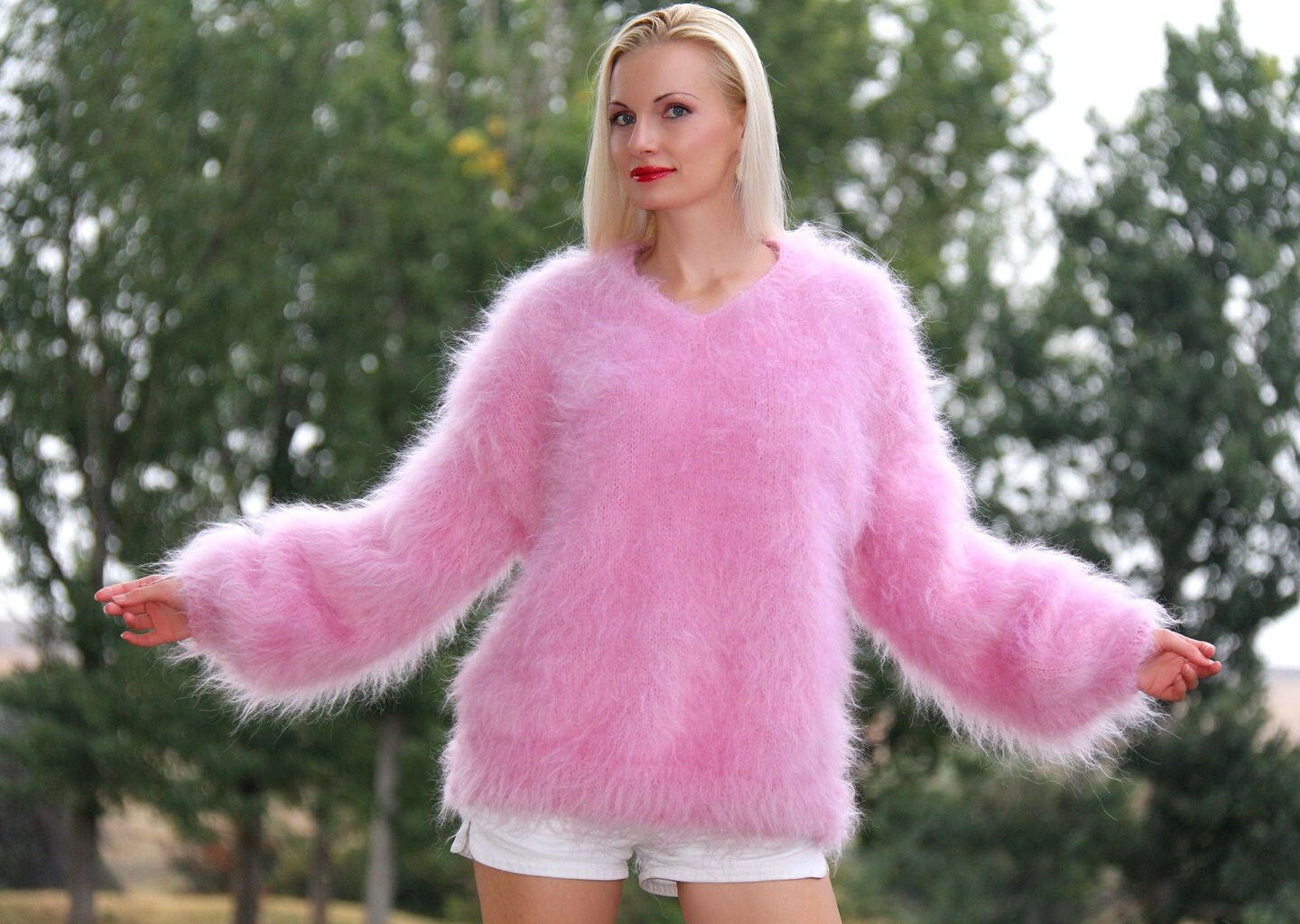 Handmade Mohair Sweater in Light Pink by Supertanya - Etsy