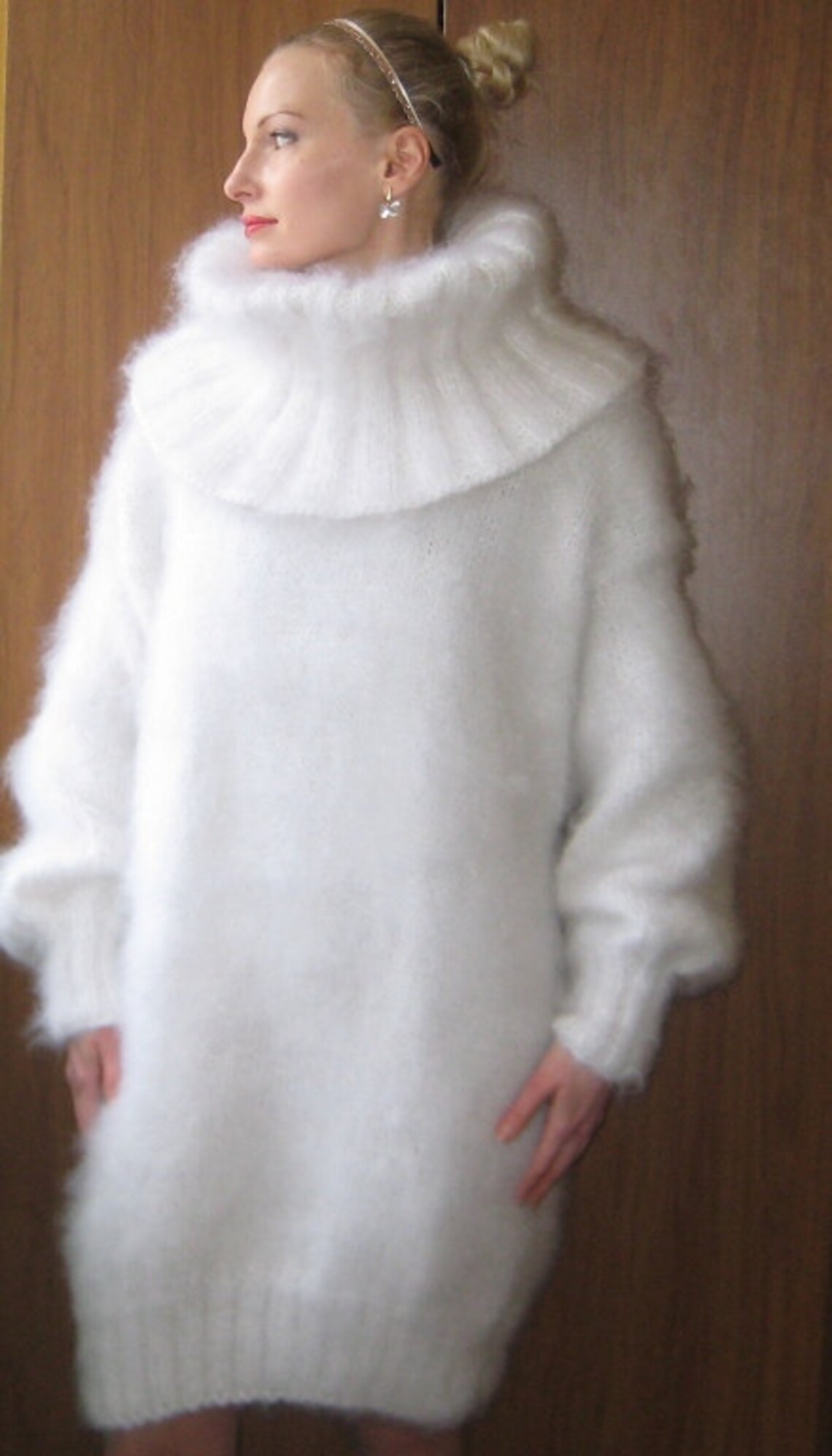 Luxurious Snowy White Hand Knitted Mohair Sweater - Etsy