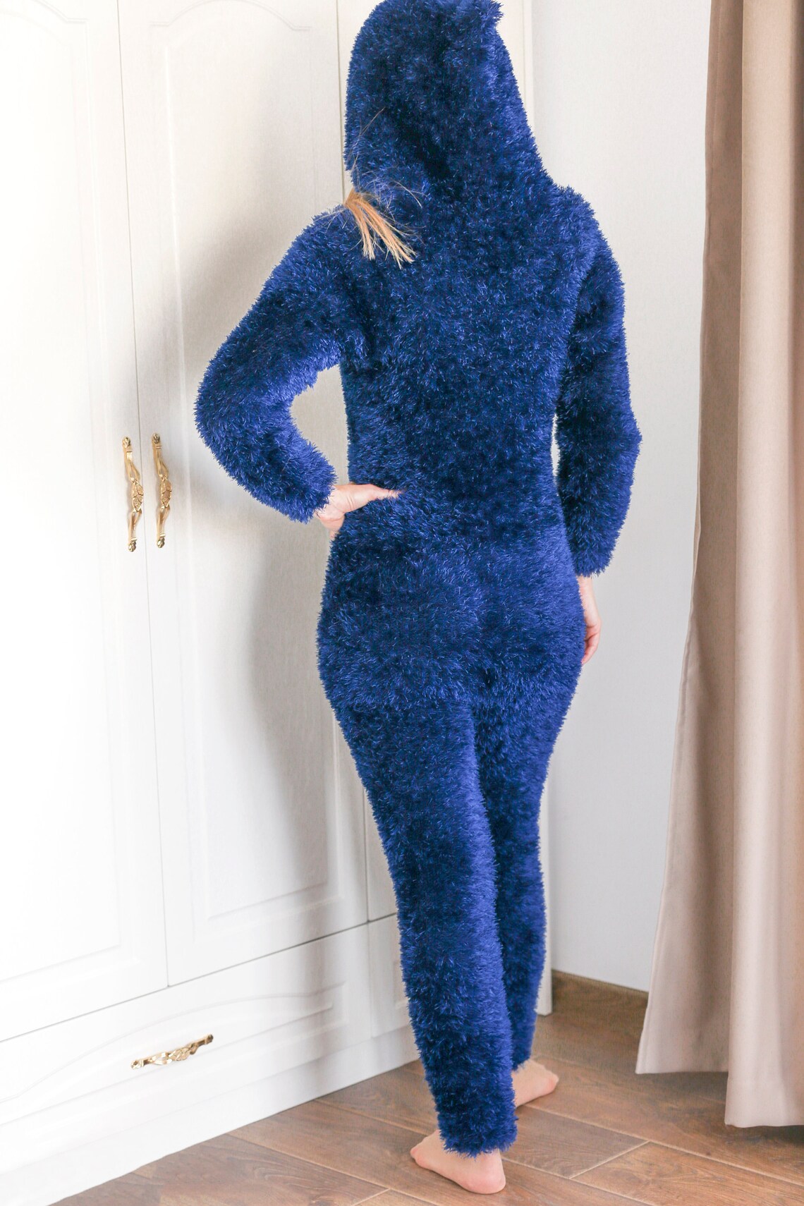 Fluffy Catsuit Pajama With Hood Decofur Hand Knitted Bodysuit Hand ...
