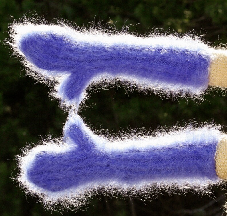 Fuzzy Long Mohair Mittens Supertanya - Etsy