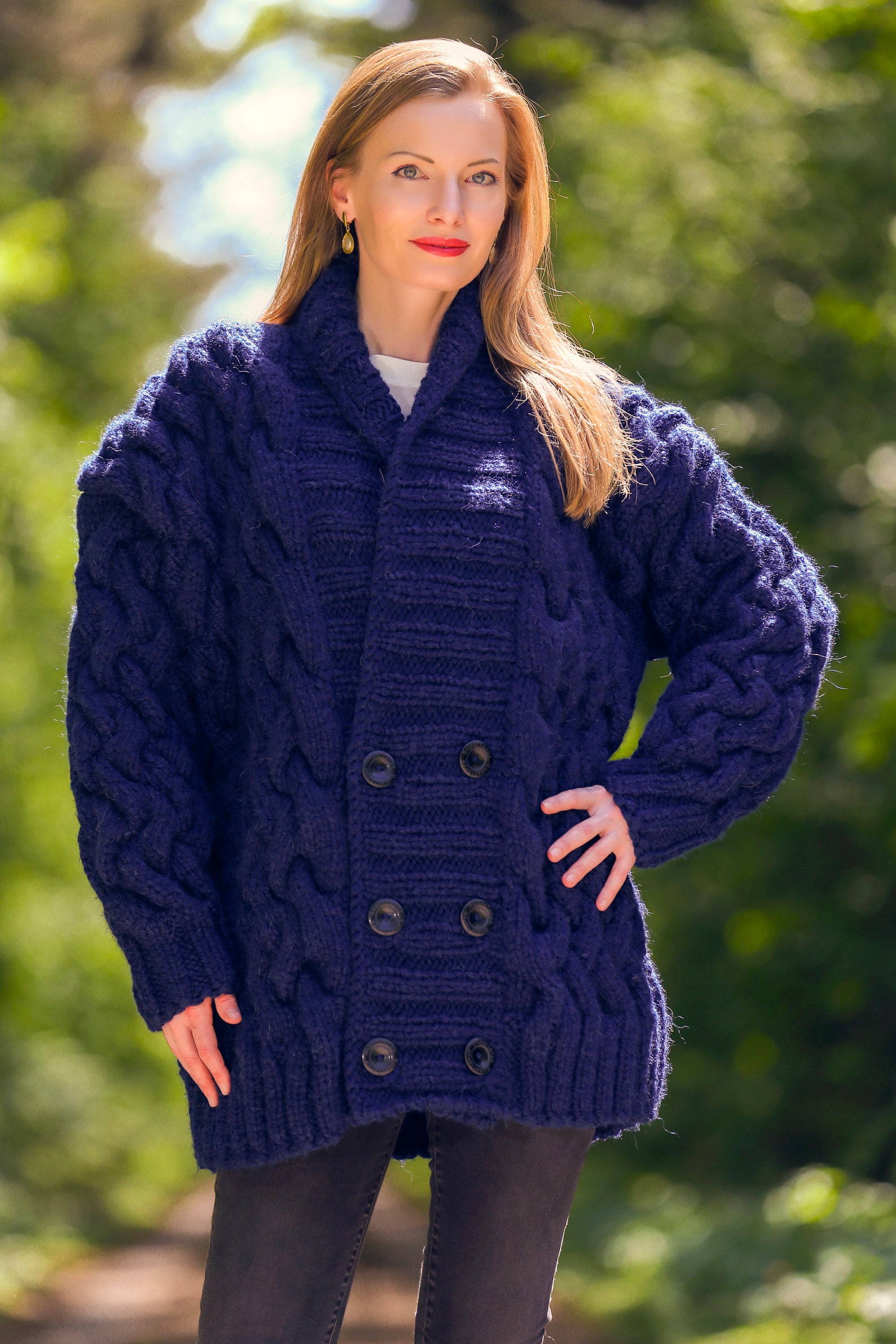 Chunky sweater cardigan chunky cable knit jacket oversized | Etsy