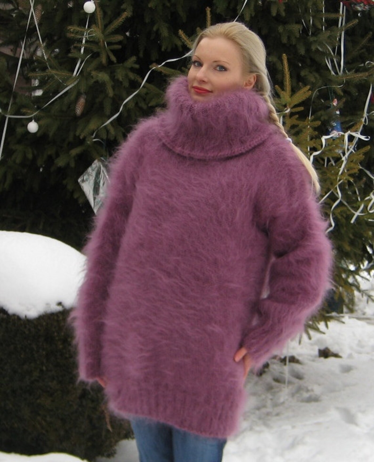 Very Fluffy Hand Knitted Mohair Sweater By Supertanya Etsy