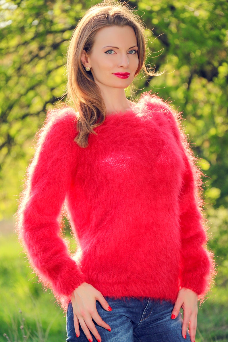 Light Fuzzy Mohair Sweater Elegant Fluffy Jumper by Supertanya - Made ...