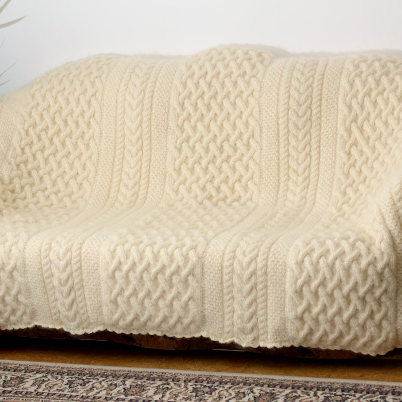 Cable Knit Blanket - Etsy