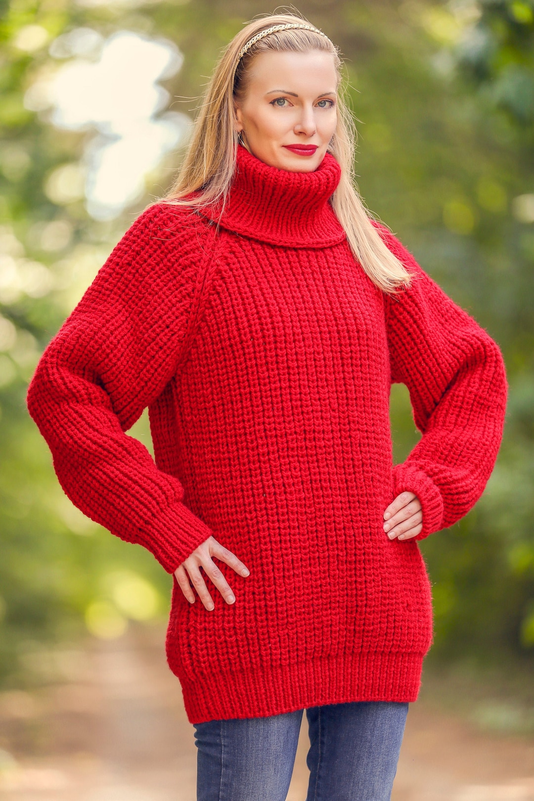 Custom Turtleneck Wool Sweater Made to Order Pullover Hand Knitted ...