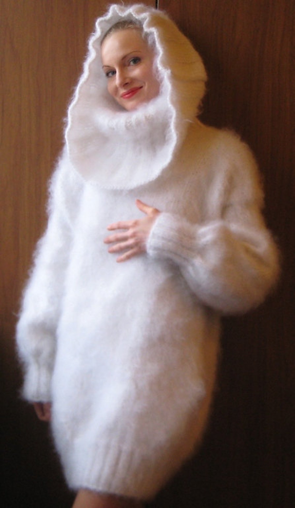 Luxurious Snowy White Hand Knitted Mohair Sweater - Etsy