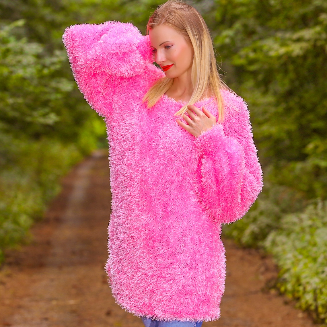 Fuzzy Soft Sweater in Royal Blue Dark Blue Pink or Yellow - Etsy