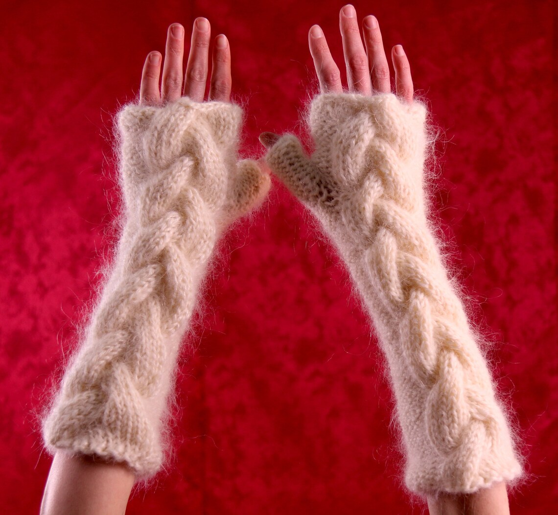 Supertanya Cable Knit Mittens Fuzzy Ski Hand Warmers Hand - Etsy