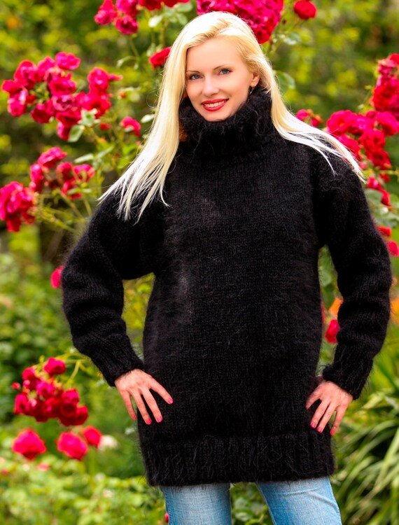 Buy Cheap And Free Shipping Supertanya Black Mohair Sweater Hand