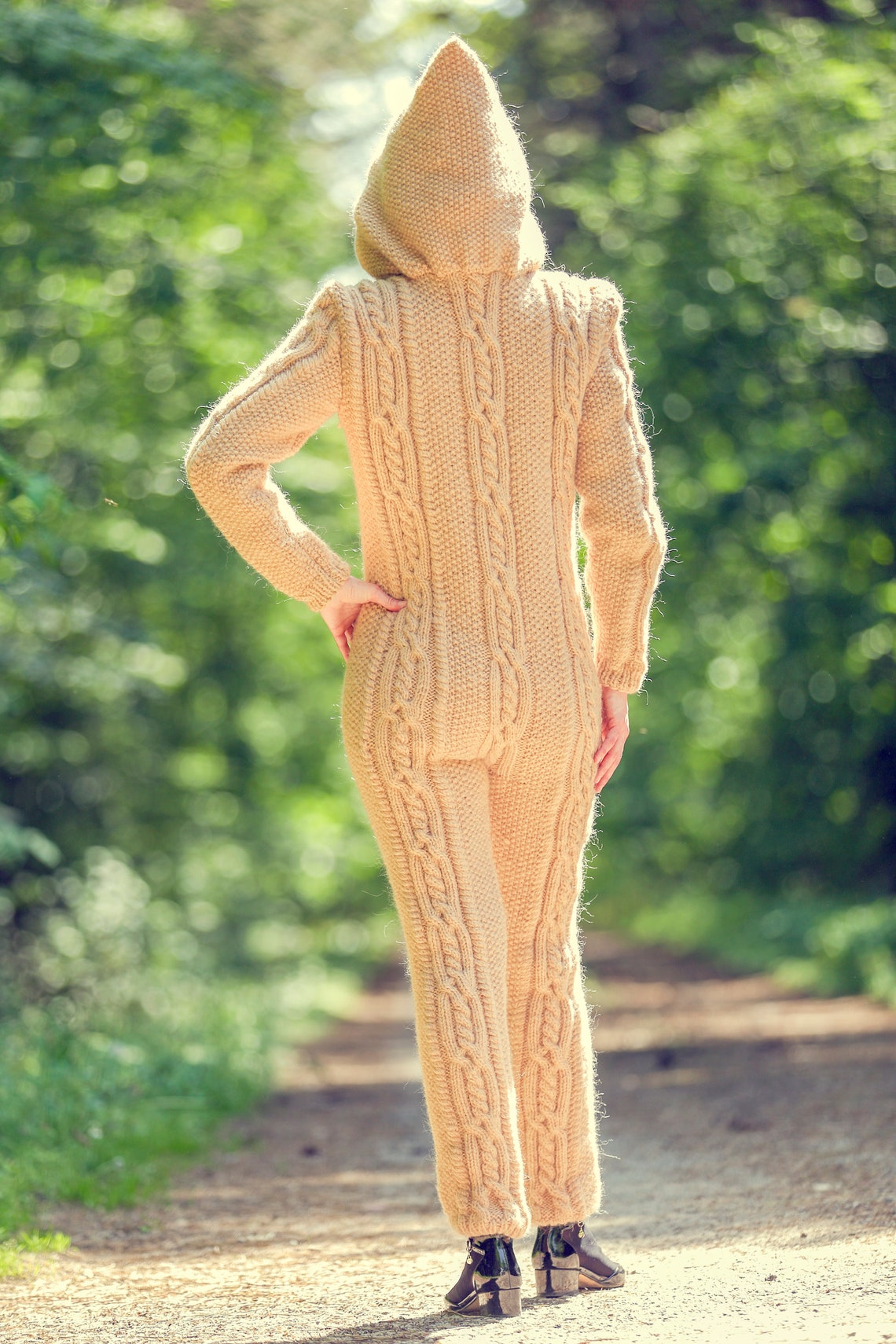 Cable Catsuit Pijama Mohair Wool Bodysuit Supertanya - Etsy