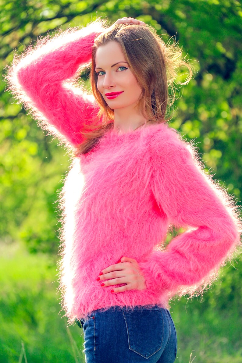 Light Fuzzy Mohair Sweater Elegant Fluffy Jumper by Supertanya - Made ...