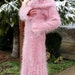 Fuzzy Pink Cowlneck Mohair Dress Long Fuzzy Dress Hand Knitted Gown by ...