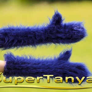 Fuzzy Long Mohair Mittens by Supertanya - Etsy