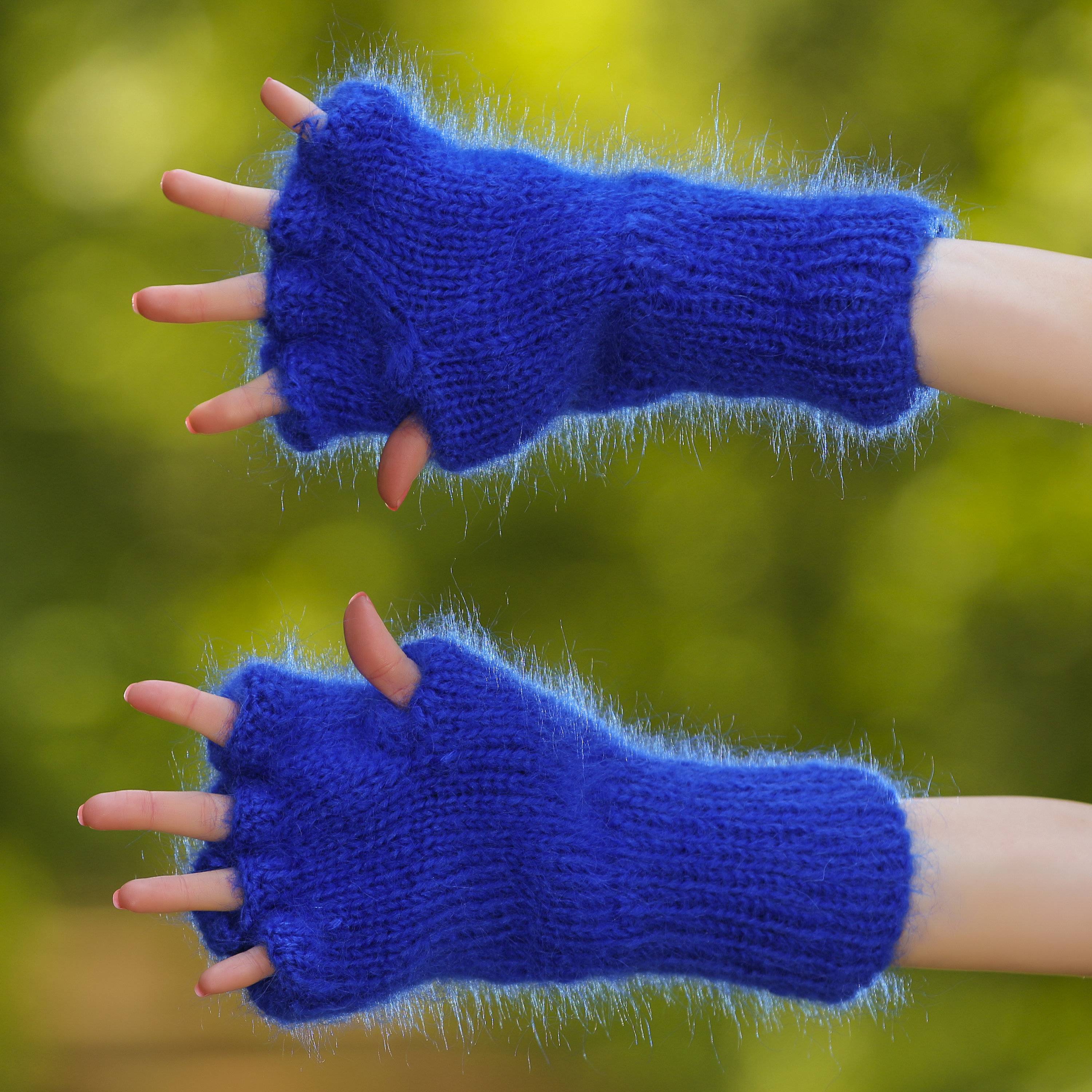 Open Finger Mittens Hand Knitted Mittens by Supertanya - Etsy Australia