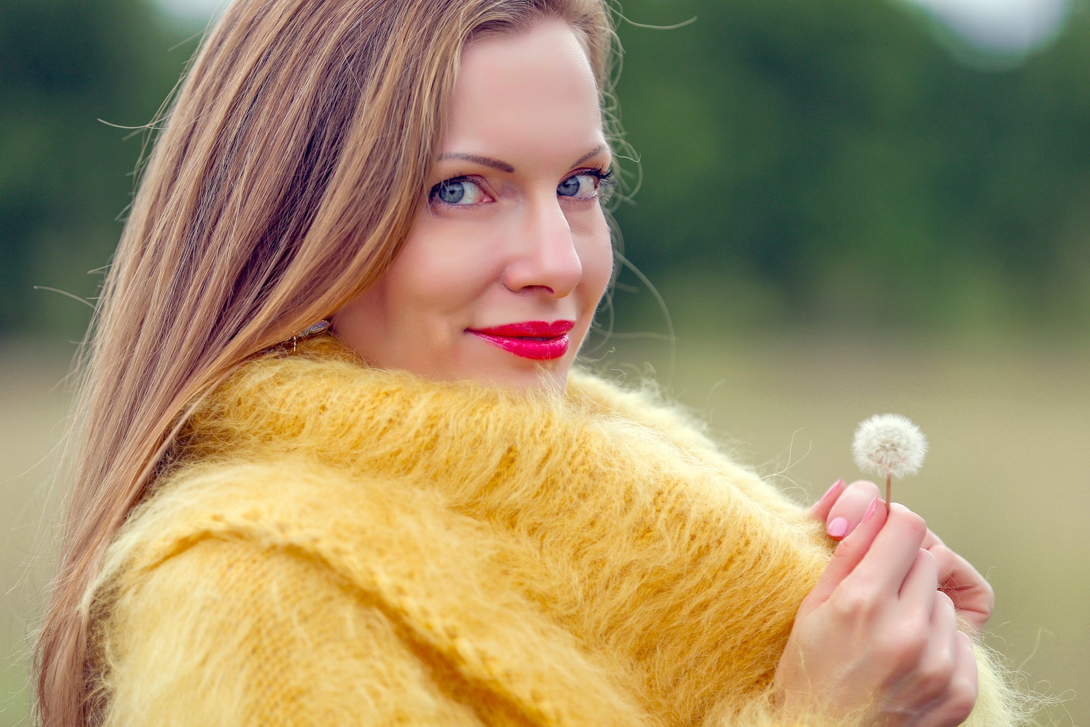 Fuzzy Cowlneck Sweater Hand Knitted Fluffy Jumper Designed by ...