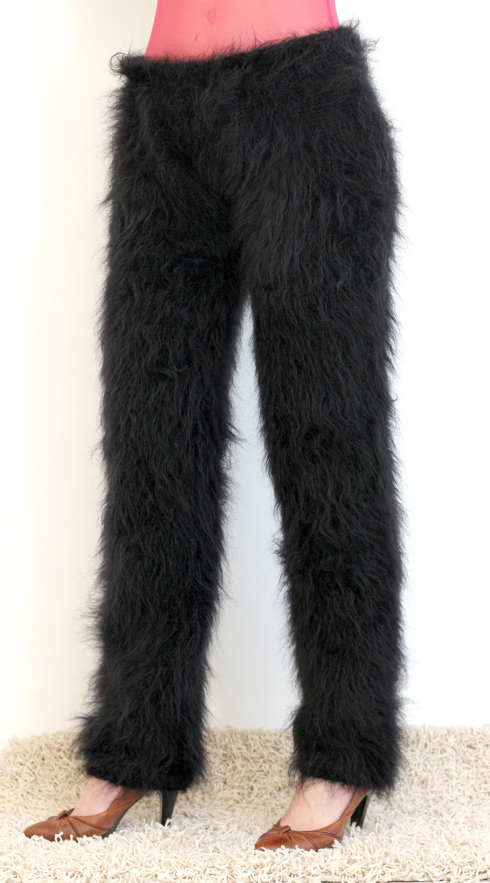 Fluffy Mohair Pants Fuzzy Trousers Hand Knitted Leg Warmers by ...